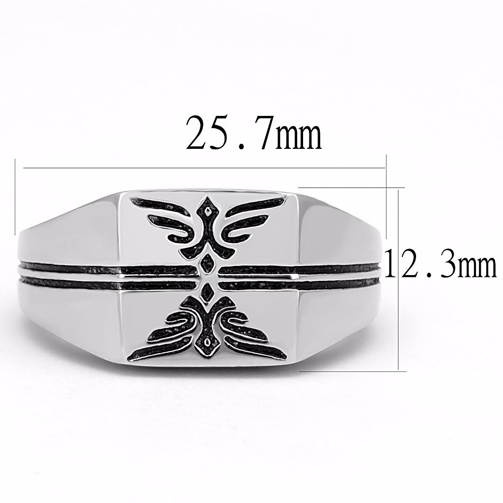 Designer Style 316 Stainless Steel Epoxy Jet Mens Ring – LA NY Jewelry